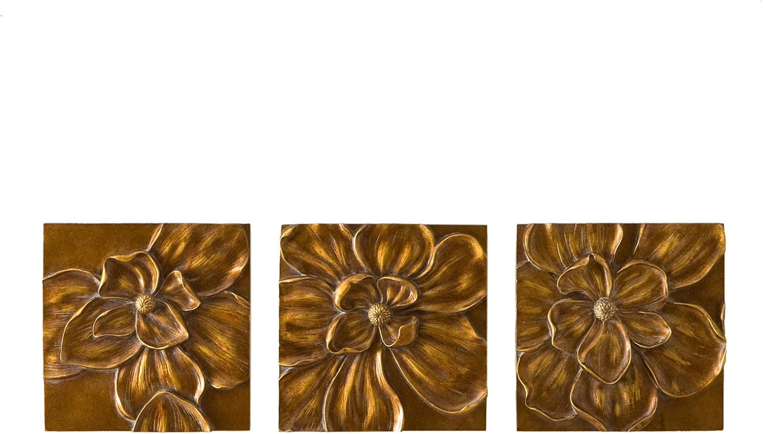 Amazon.com: Southern Enterprises SEI Magnolia Wall Panel Art, Set of 3 ...