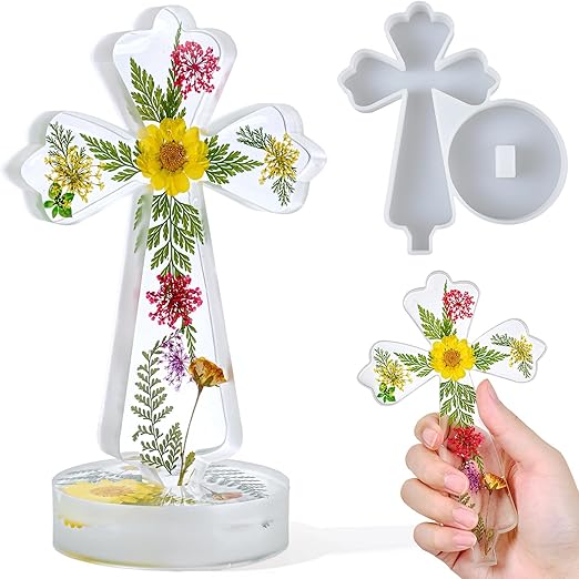 Amazon.com: Cross Resin Molds Silicone with Base 7 Inch Religious ...