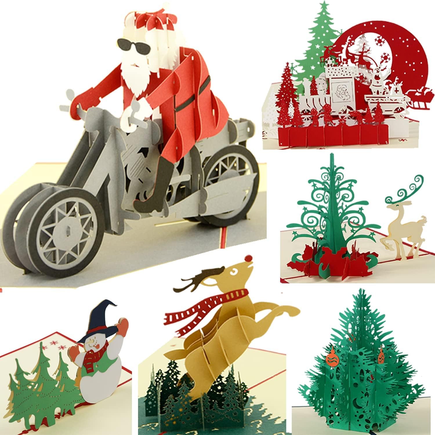 Amazon.com : TreereSea 3D Christmas Cards Pop Up Christmas Cards Boxed with Envelopes, Thank You ...