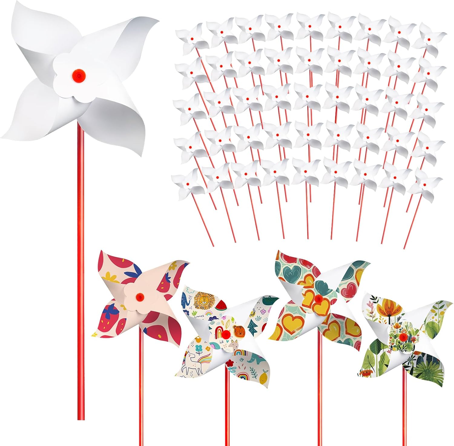 Amazon.com: Bosctanuc 400 Pcs DIY Pinwheels for Kids Bulk Blank Paper ...