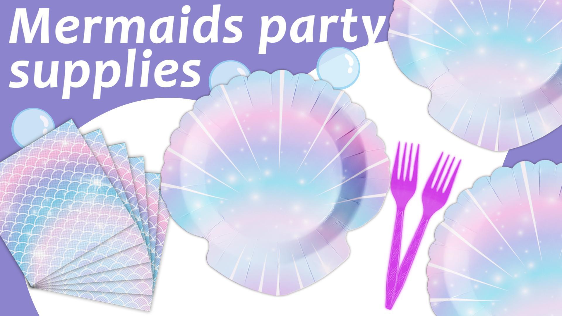 Snapklik.com : 96 Pieces Mermaids Themed Party Decorations Mini Under ...