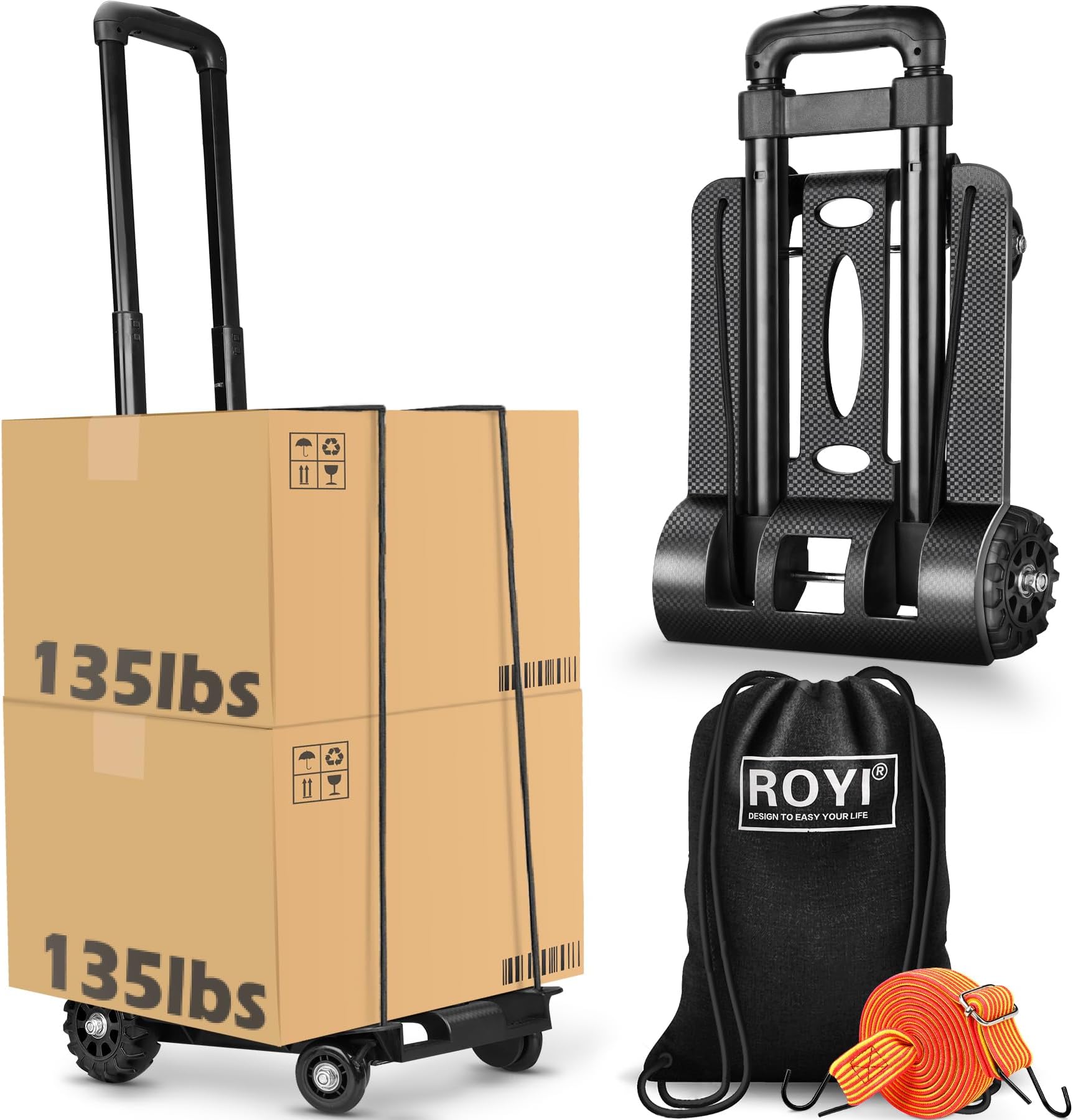 22x16.5in Portable Scalable Platform Trucks for Furniture Travel, 300LB ...