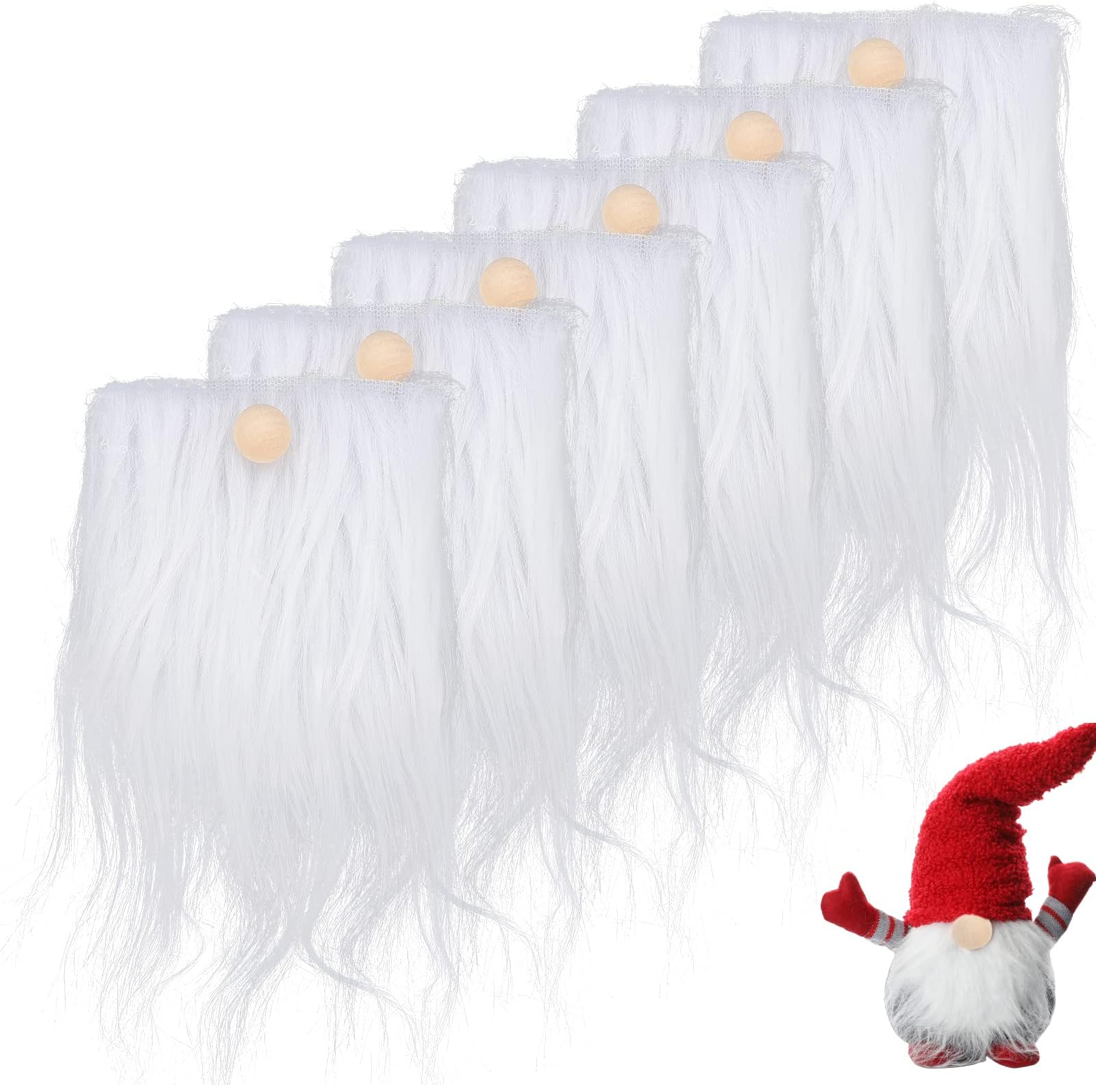 Amazon.com: ABOOFAN 12Pcs Pre-Cut Gnome Beard Faux Fur Costume Beard ...