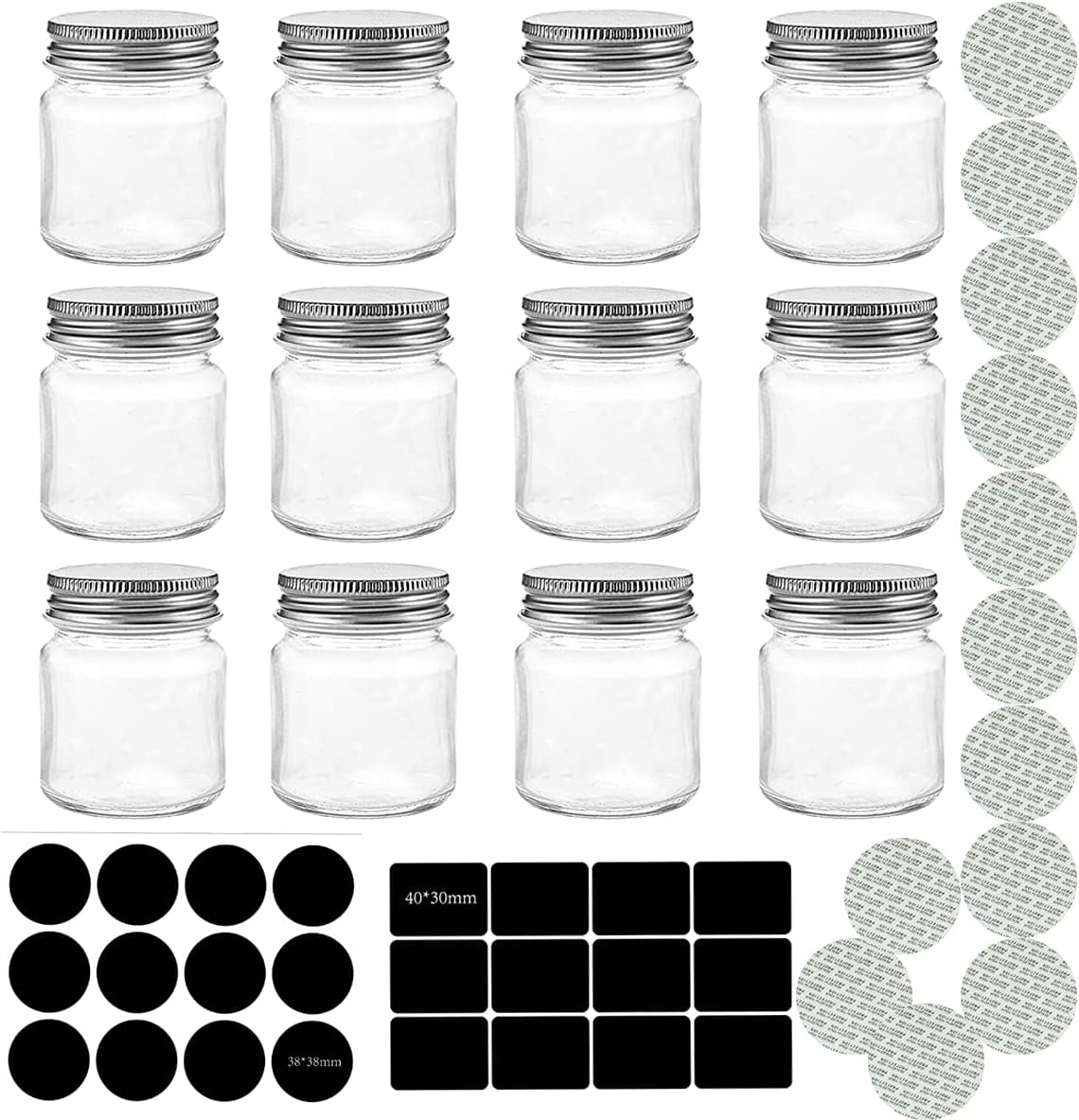 Amazon.com: Aemygo 2oz Mini Mason Jars, 15 Pack Wide Mouth Clear Glass ...
