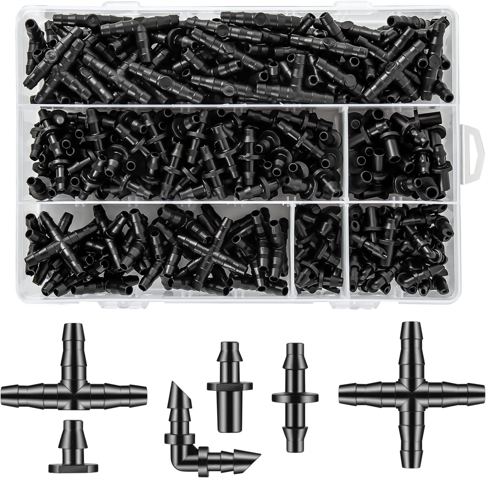Amazon.com: 1/4 Drip Irrigation Fittings Kit, 100 Pieces Barbed ...
