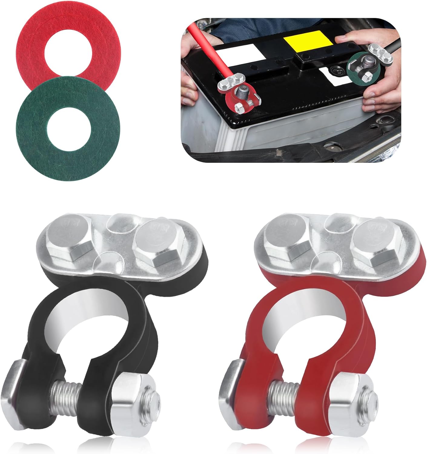 Amazon.com: 2PCS Adjustable Car Battery Terminal Connectors,Galvanized ...