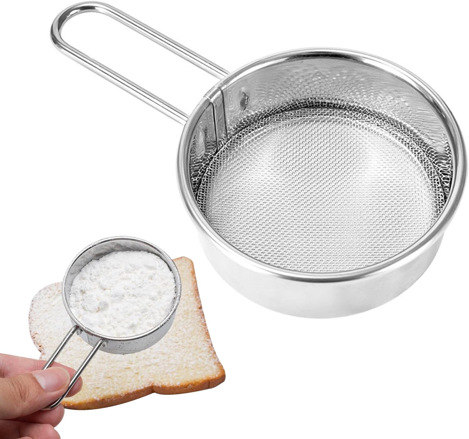 nalaina Fine Mesh Strainer, Baking Sieve Cup, Stainless Steel Baking ...