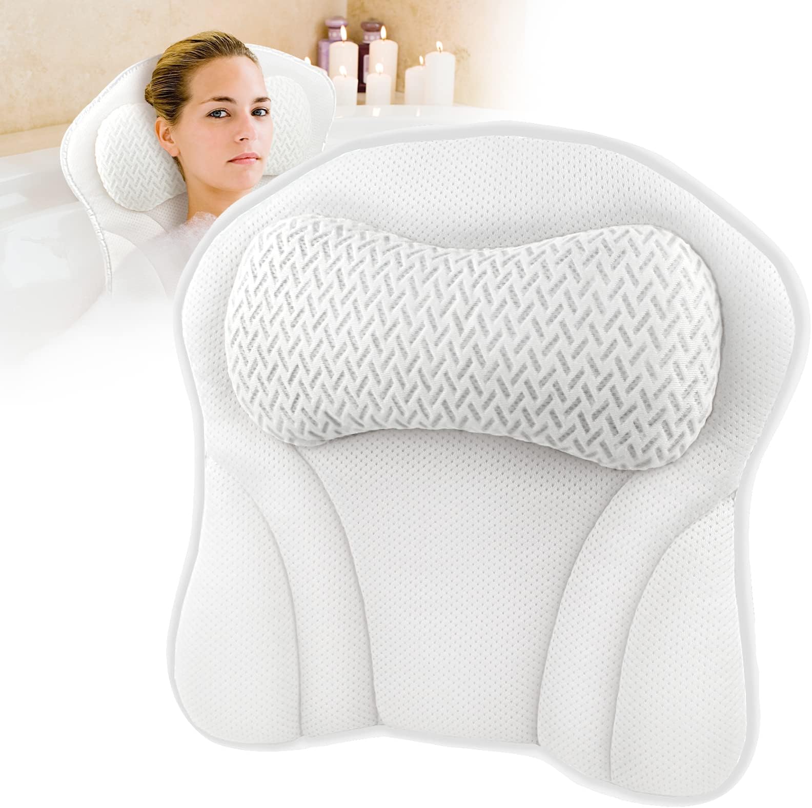 Amazon.com: Bath Pillow Luxury Bathtub Pillow - Bath Pillows for Tub ...