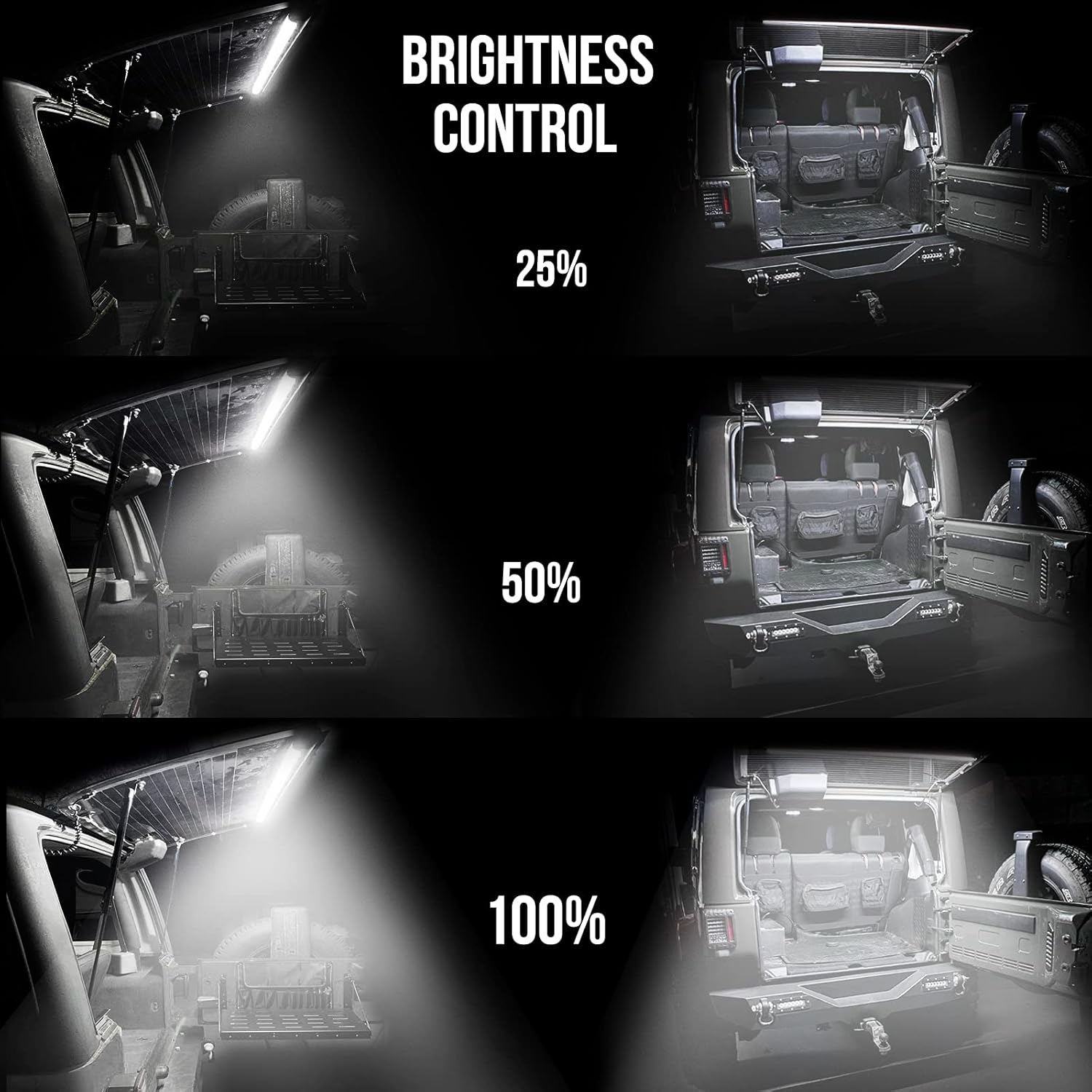 BooYu Rear Glass Lift Gate Dome Led Light Bar 3000K-6500K Colour ...