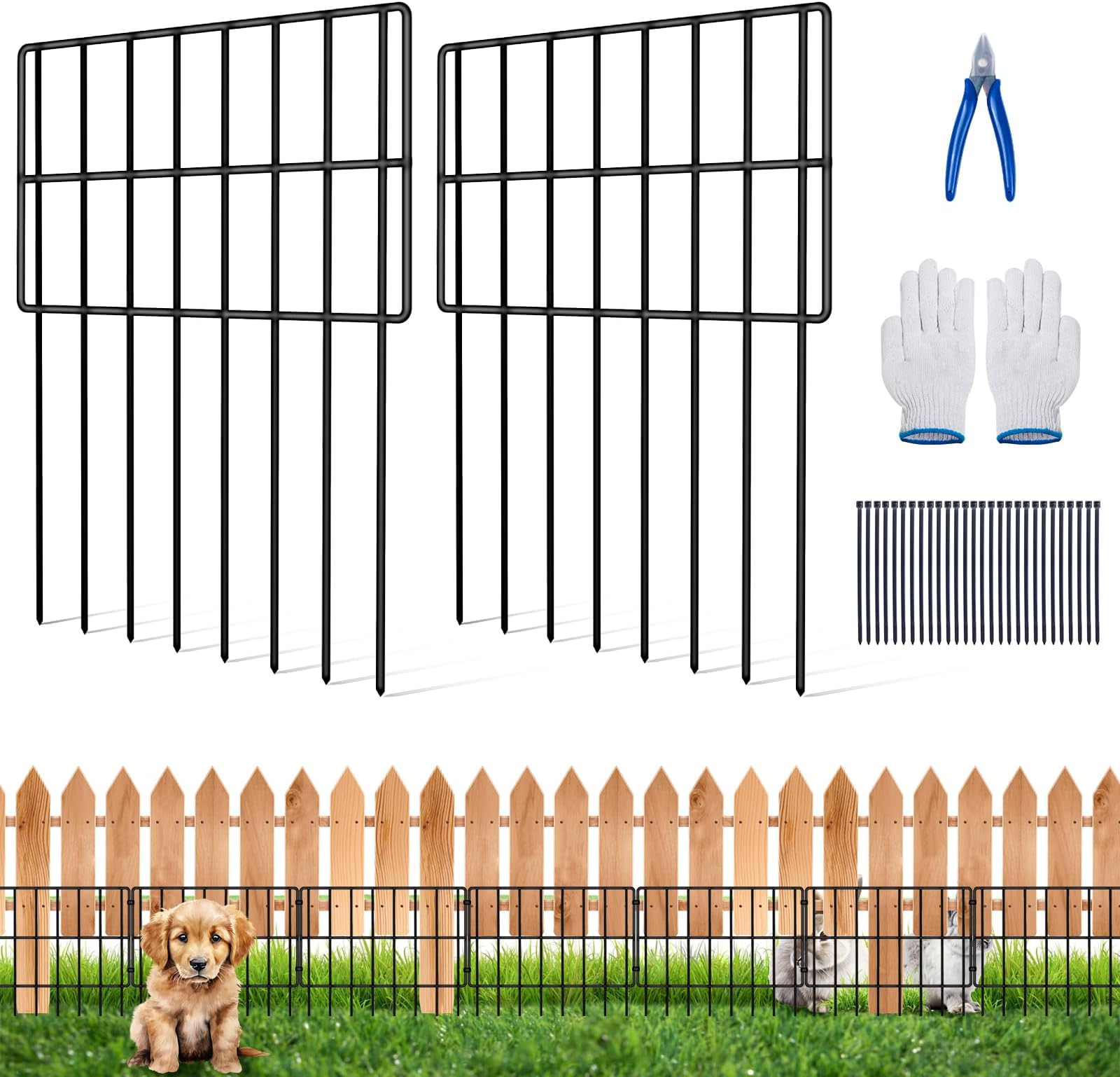 Amazon.com : Animal Barrier Fence Stakes, 25 Pack 17in (H) x 27ft (L ...