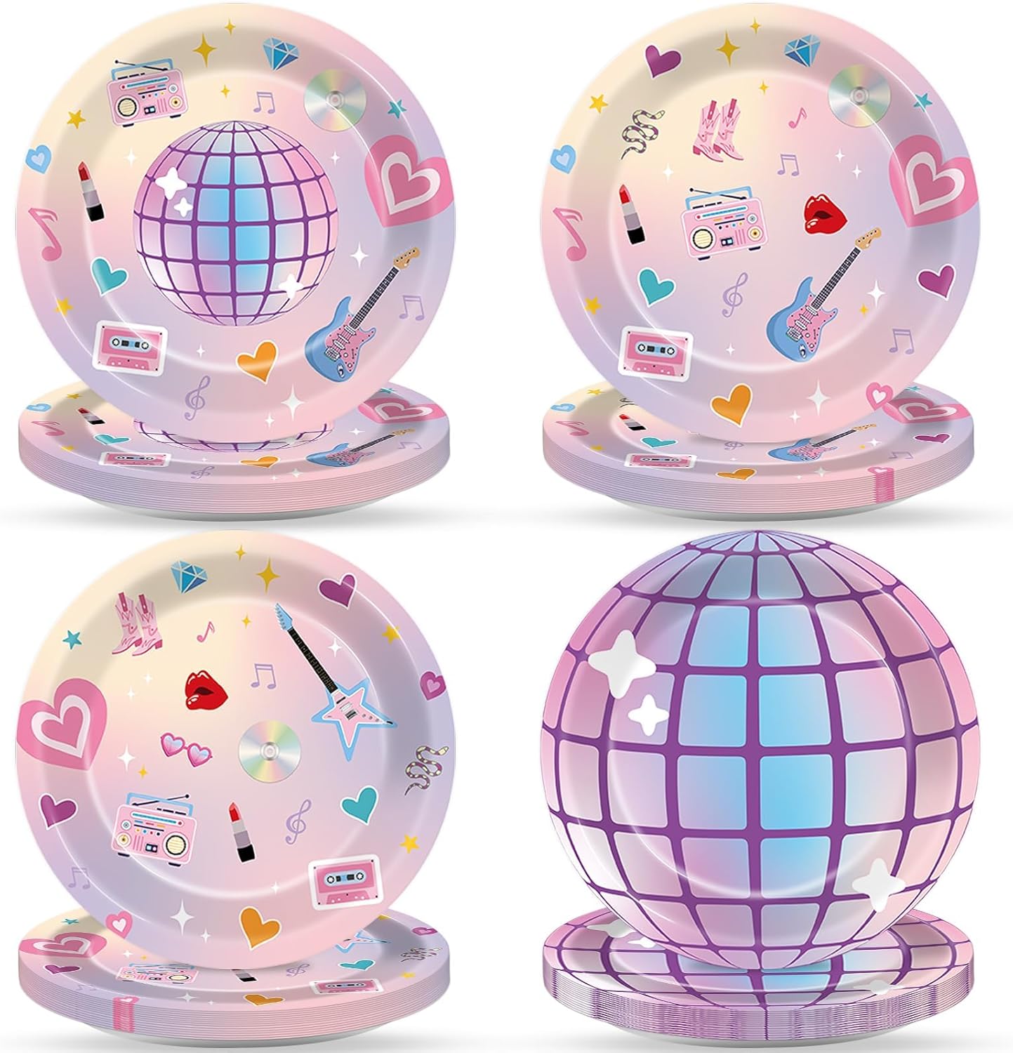 Amazon.com: Justforjoyful 48Pcs Music Star Party Plates Popular Singer ...