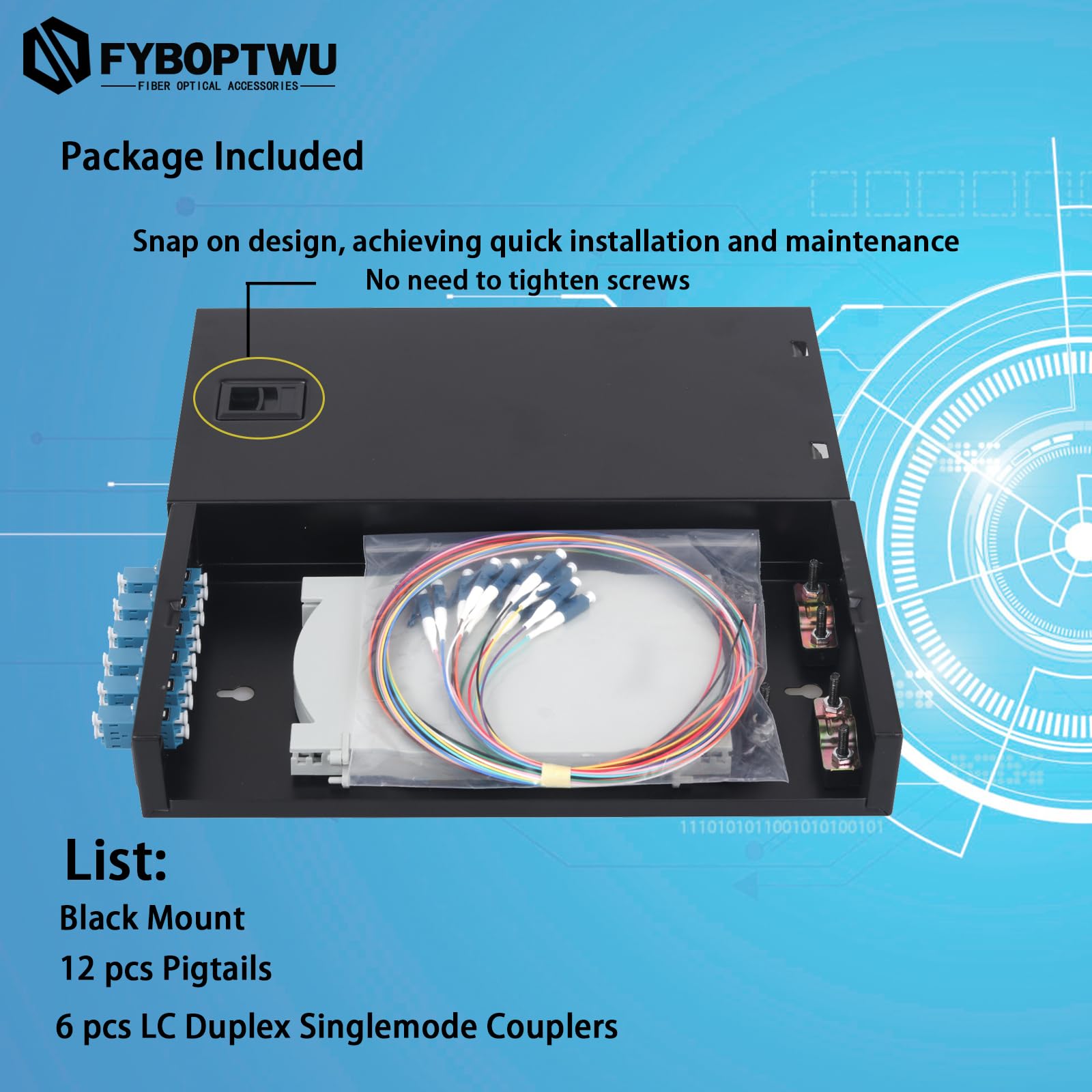 Snapklik.com : Fyboptwu - 6 LC Duplex Singlemode Couplers 12 Core LC ...