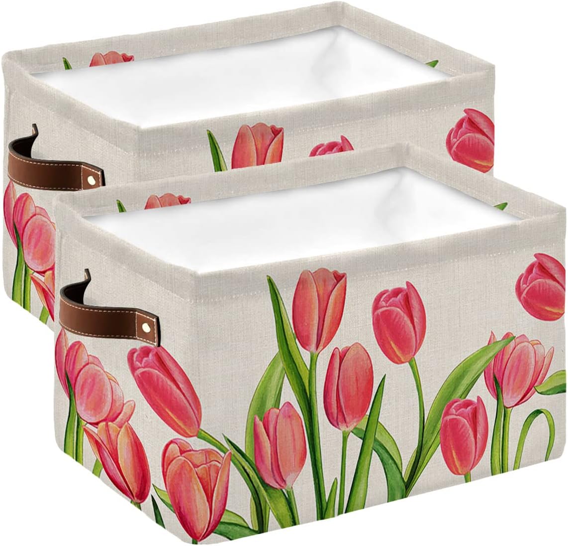 Amazon.com - Storage Basket Tulip Flowers Storage Bins Decorative ...