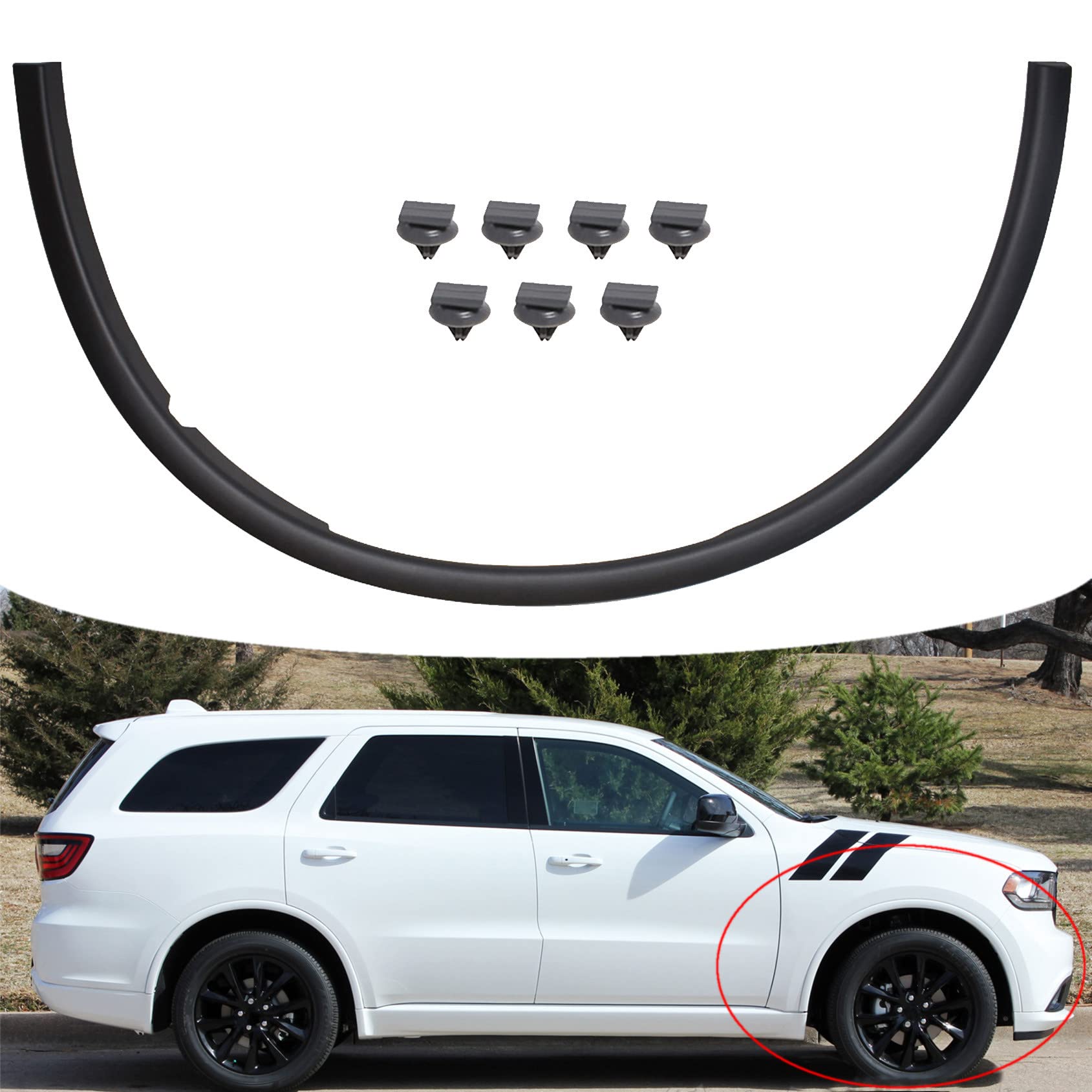 Amazon.com: Black Front Right Wheel Arch Trim Flares Moulding Trim Kit ...