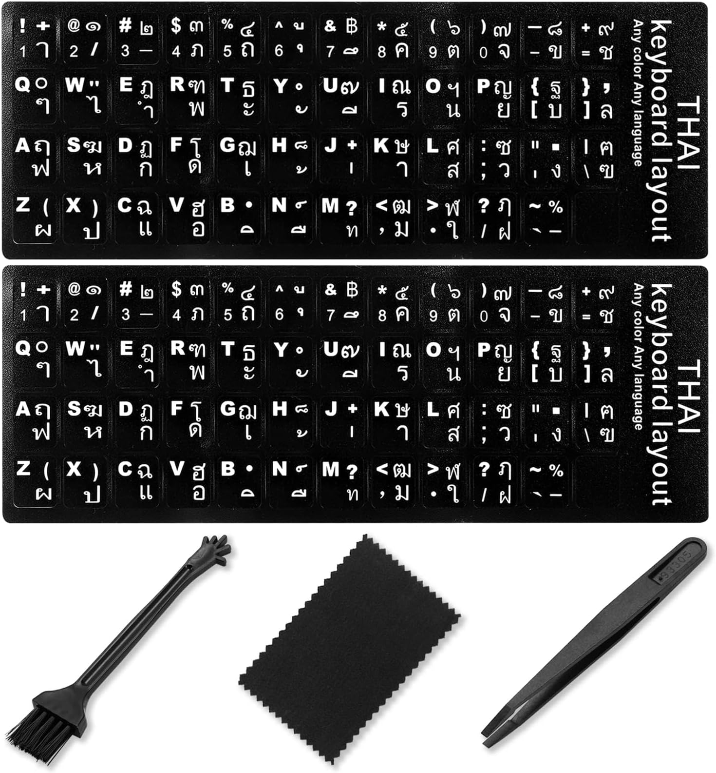 Amazon.com: 2PCS Thai Keyboard Stickers, Thai-English Keyboard Letters ...