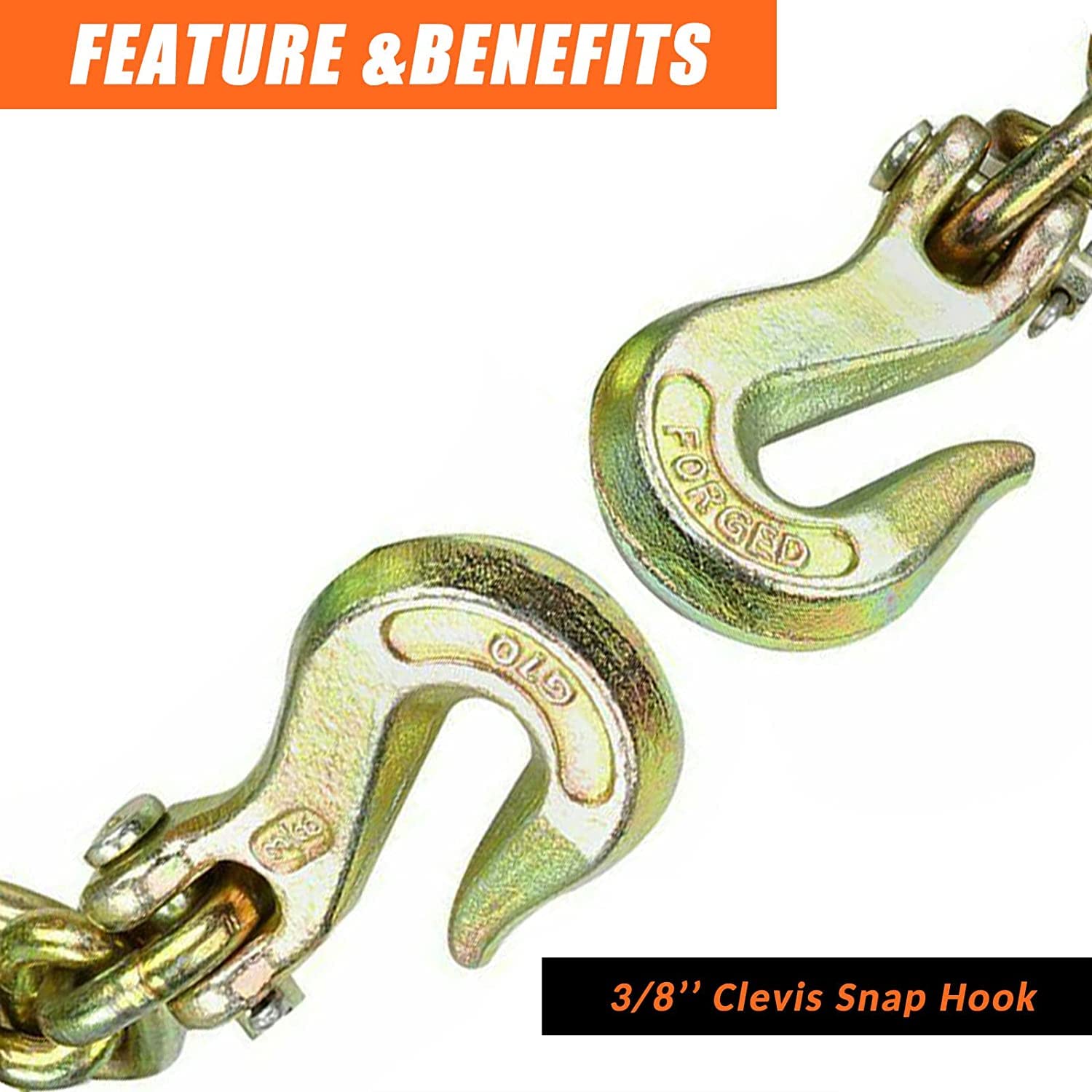Snapklik.com : Bchsadvb 3/8 Inch 20ft G70 Welded Steel Tow Chain Tie ...