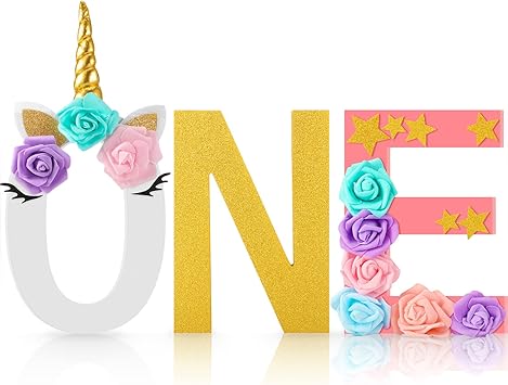 Amazon.com: Unicorn One Letter Sign Unicorn Table Centerpiece Wood ...