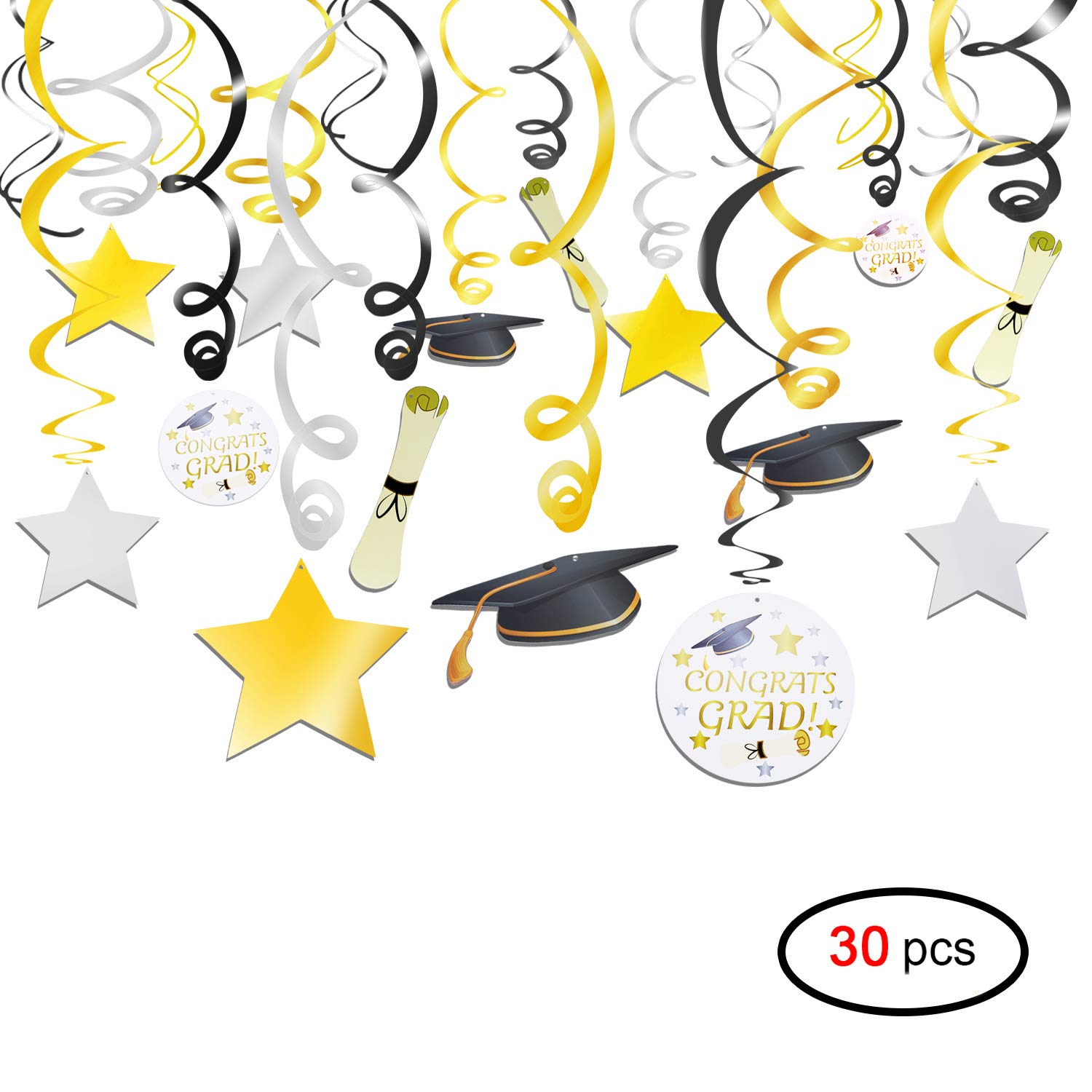 Buy HOWAF 30pcs Graduation Party Hanging Swirl Decorations Ceiling With ...