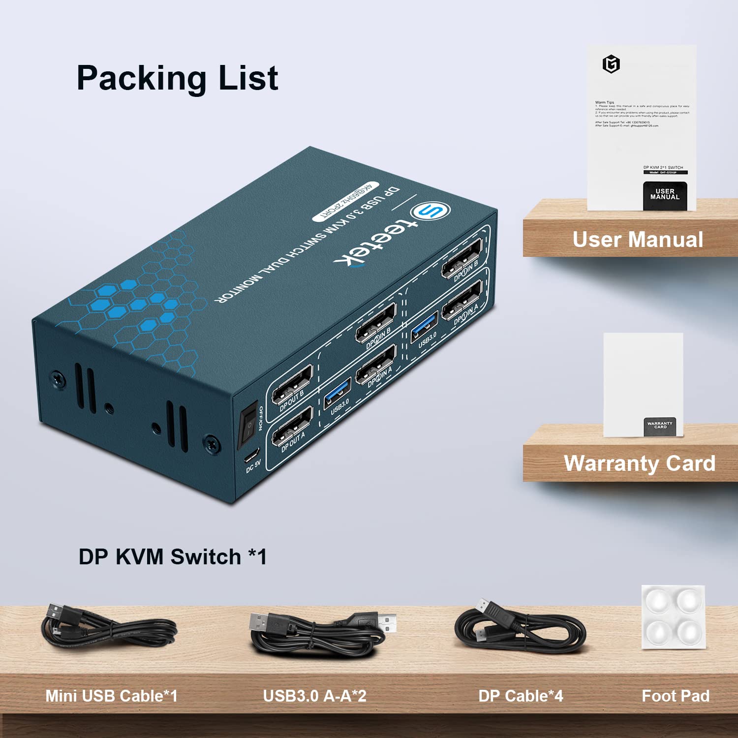 Snapklik.com : Steetek USB 3.0 Displayport KVM Switch Dual Monitor ...