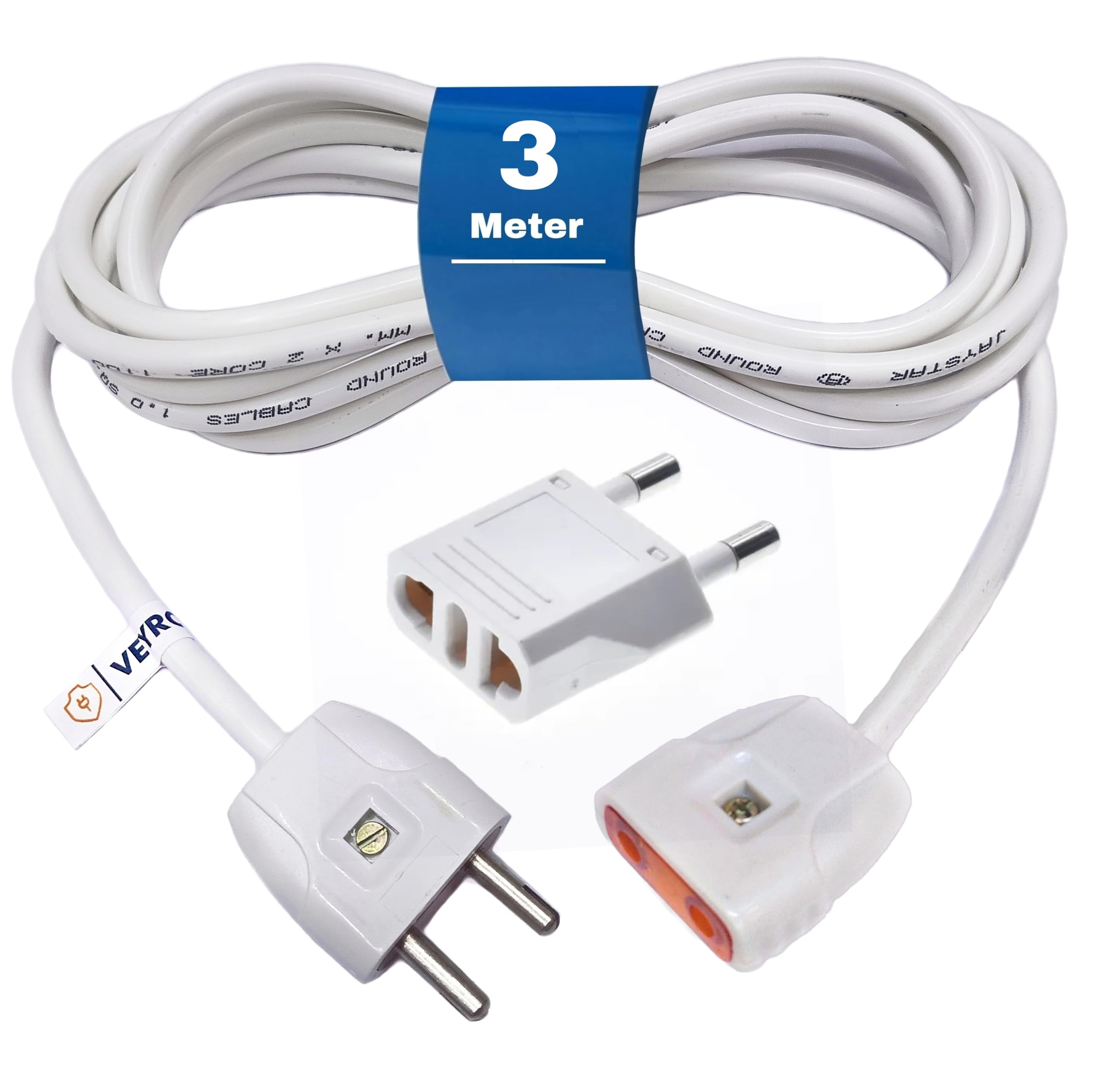 Buy VEYRON 2-Pin Male Female Extension Cord with Universal Adapter ...