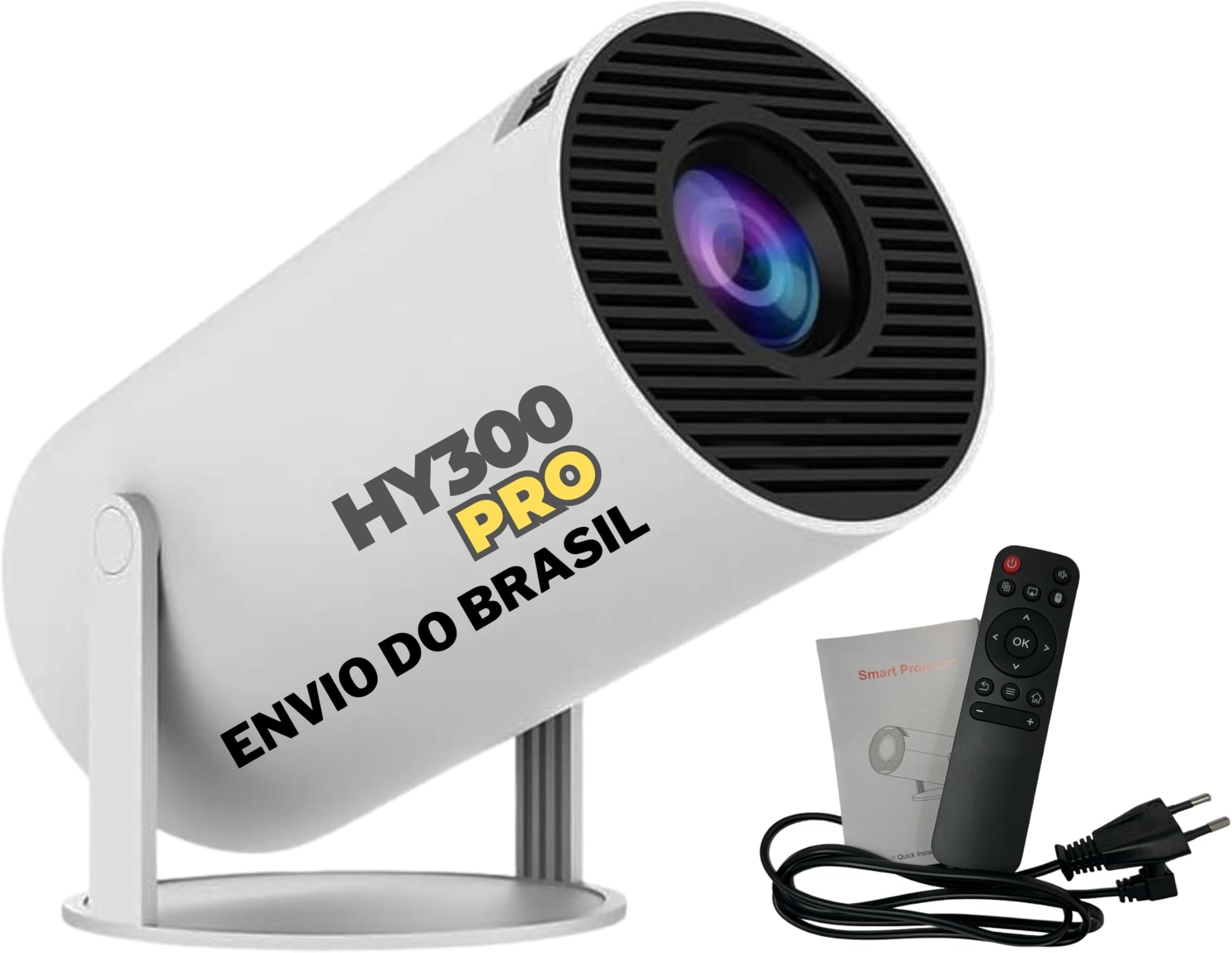 Mini Projetor Portátil HY300 PRO 5G WIFI 6 Android 11, 4K 1080P Full HD ...
