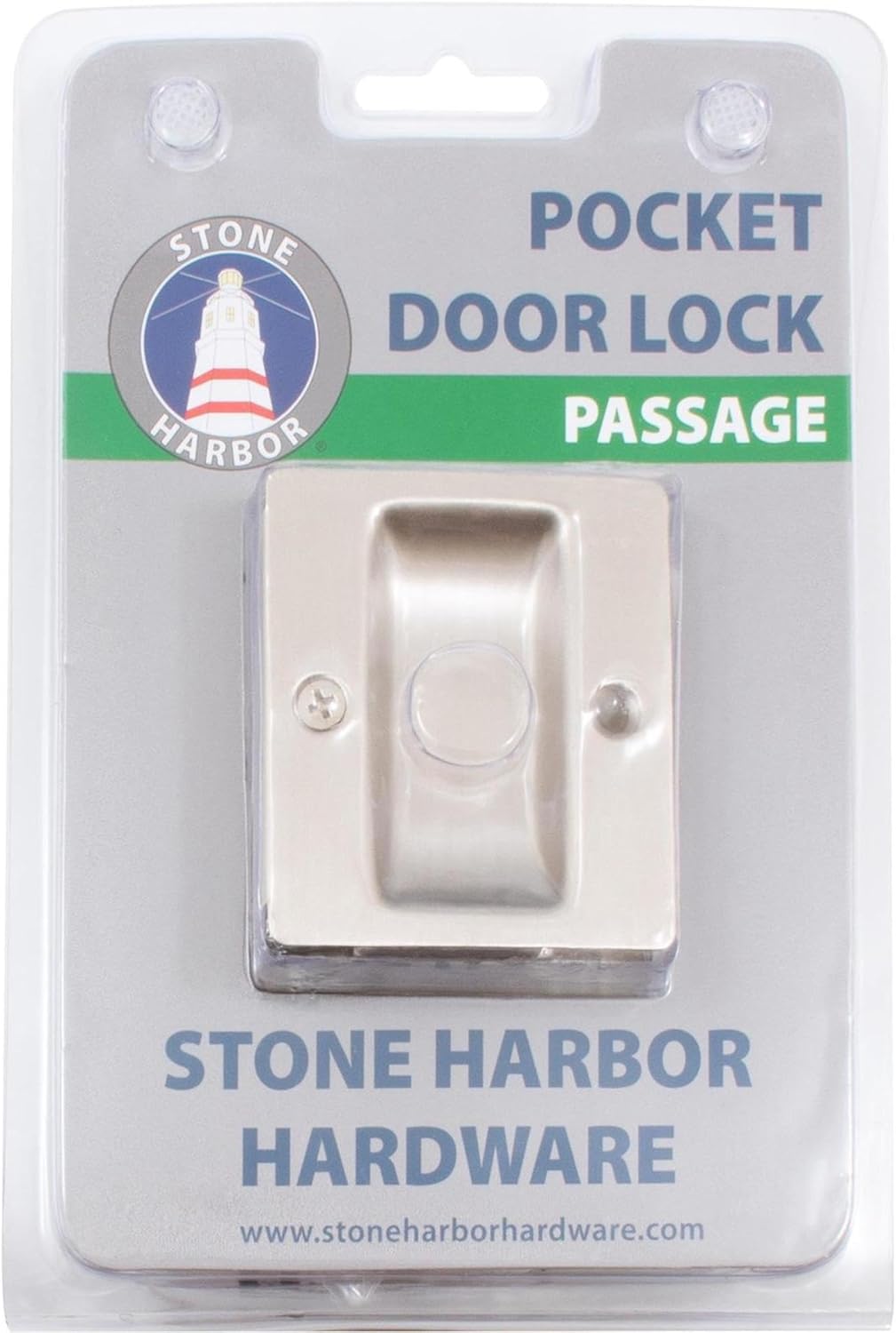Premium Square Pocket Door Lock, Passage (Hall/Closet) Latch, Clear ...