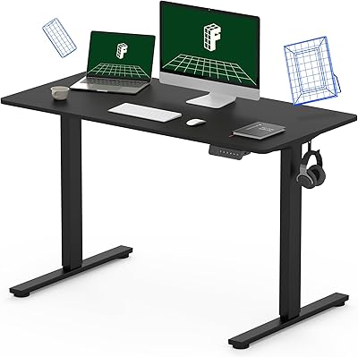 Luxsuite Electric Standing Desk Sit Stand Up Computer Table with Drawer ...