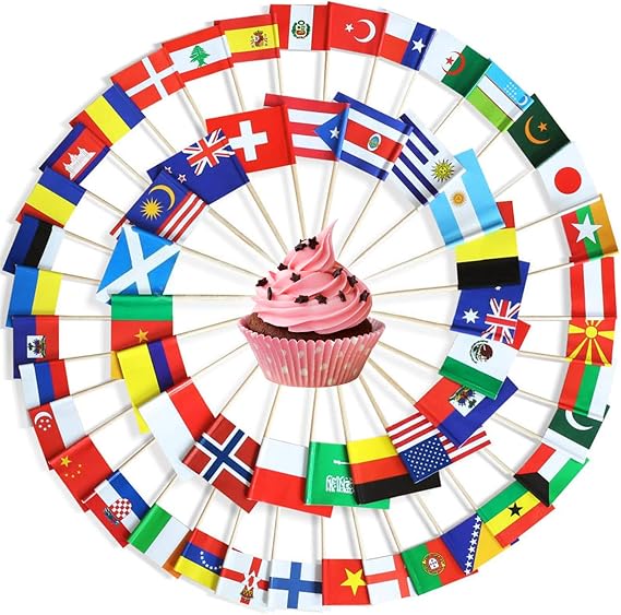 DAVBNM 200 Pcs Different World Flags Toothpick, Different Nations ...