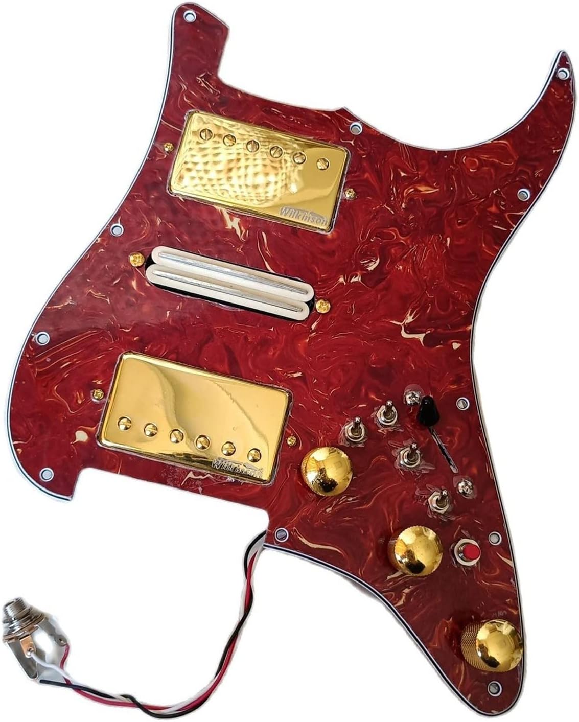 Amazon.com: Upgrade Prewired HSH Pickguard Pickups Gold Alnico 5 ...
