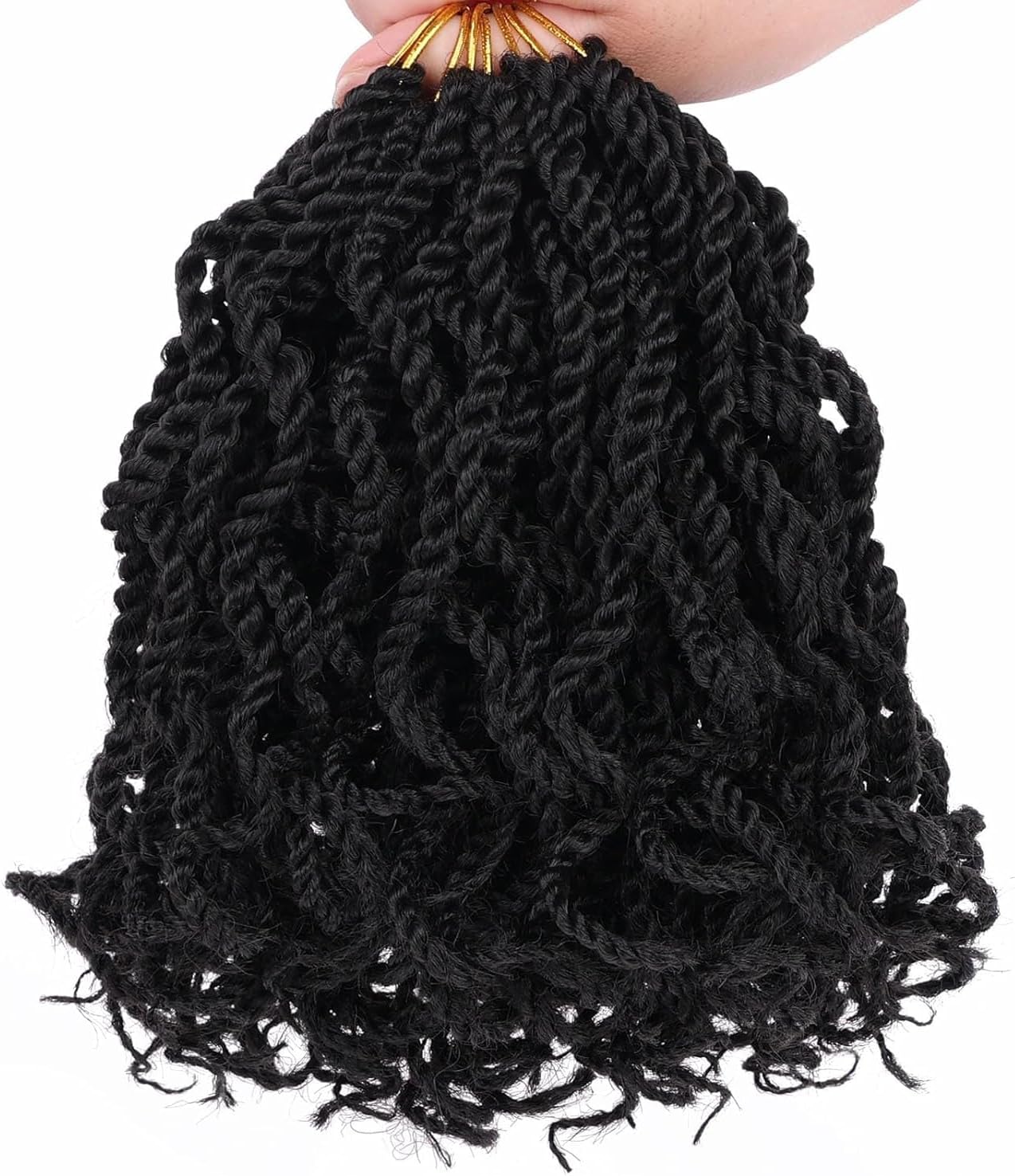 Mscat 6 Inch Wavy Senegalese Twist Crochet Hair 8 Packs Pre-Looped ...