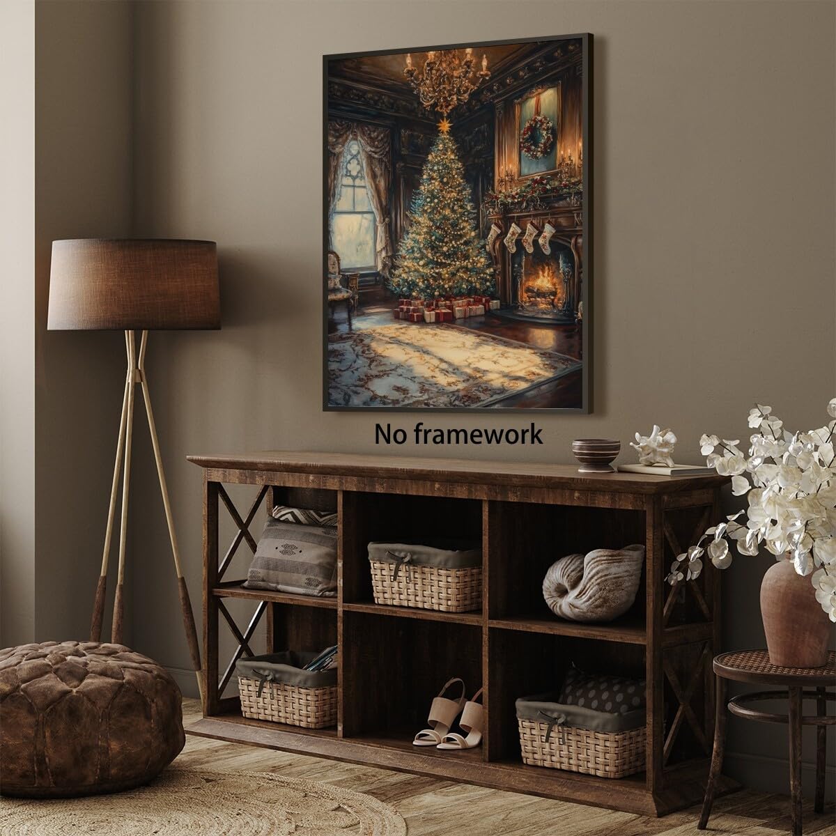 Living Room Vintage Christmas Scene Amazon Wodkodnxy Vintage