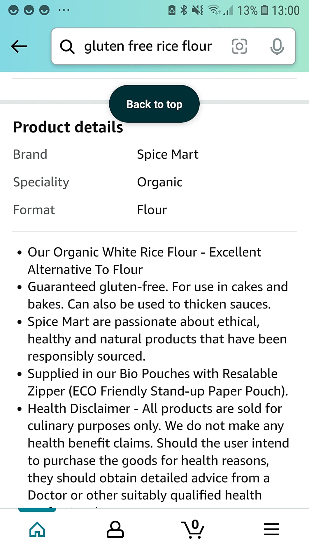 Organic White Rice Flour (Rice Powder) Gluten-Free Premium Quality Free ...