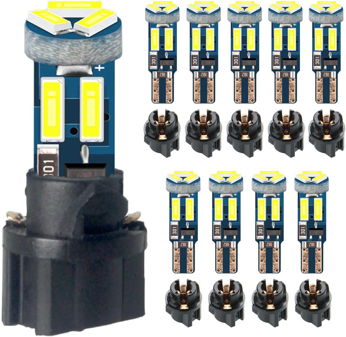 Amazon.com: Bittwee T5 LED Lights for Car Dashboard, 20 Pcs 3030-3SMD ...