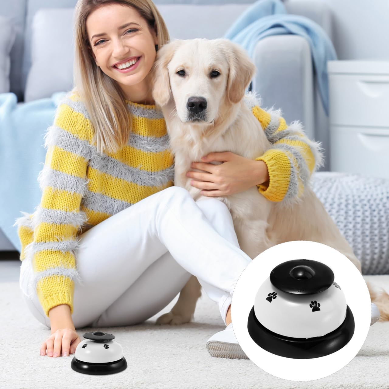 Pet Door Bell For Dogs Dog Potty Training Bell - Paw Print Metal Bell ...
