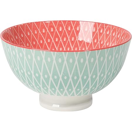 Amazon.com: Now Designs Yellow Gray Dots Stamped Porcelain Bowl 6 inch ...