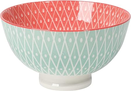 Amazon.com: Now Designs Pink Geo Stamped Porcelain Bowls 4 inch, Set of ...