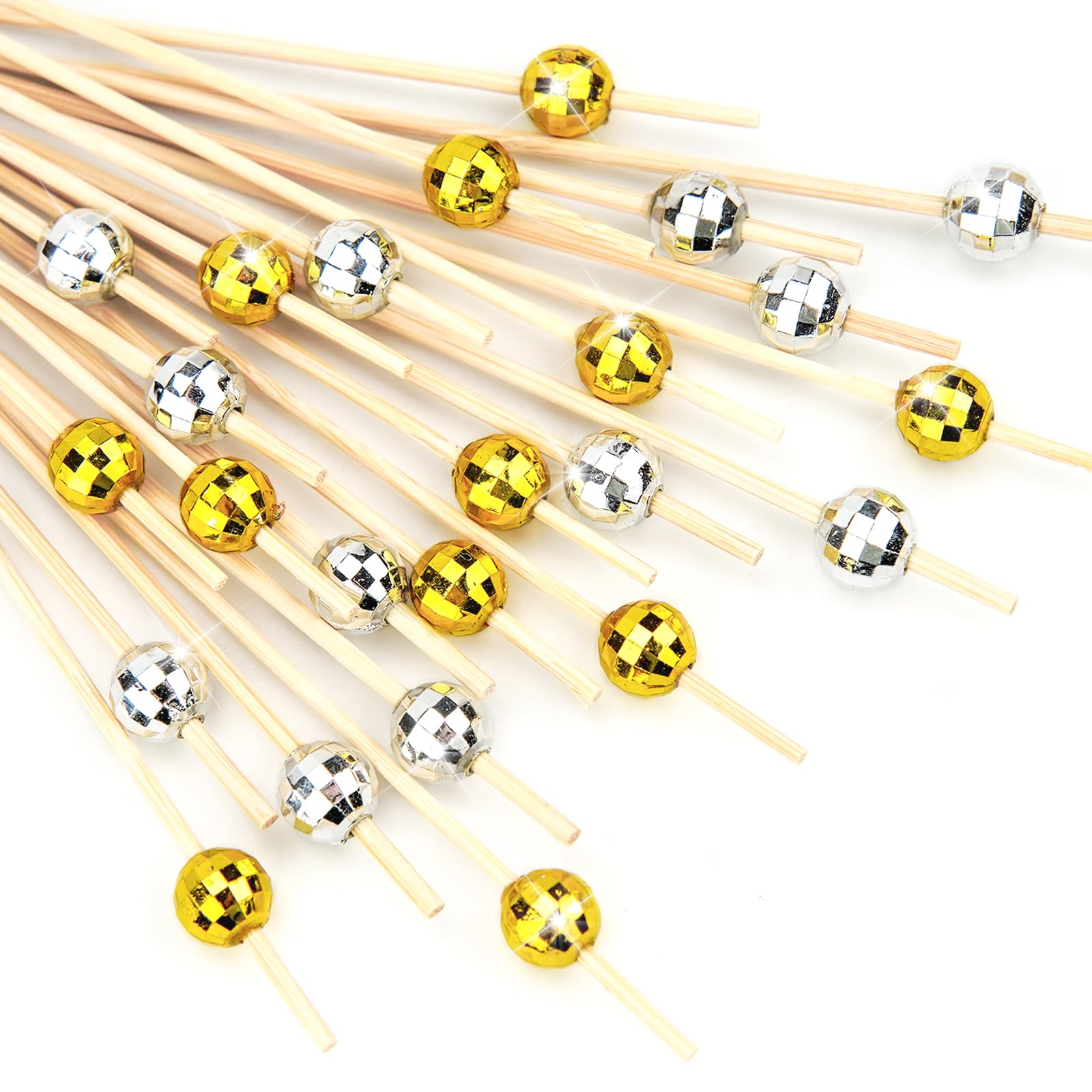 Amazon.com | DecorWoo 200 Pcs Disco Ball Cocktail Picks, Decorative ...