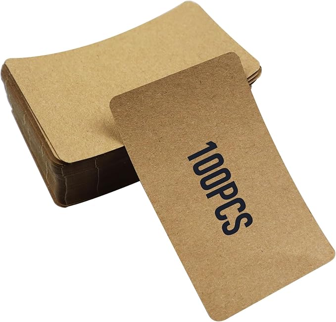100 Pieces Brown Kraft Paper Cards,9 * 5.2cm Blank Craft Paper Cards ...