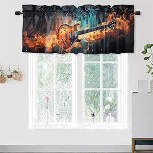 Amazon.com: Dabuniu Electric Guitar Rod Pocket Valances for Kitchen ...