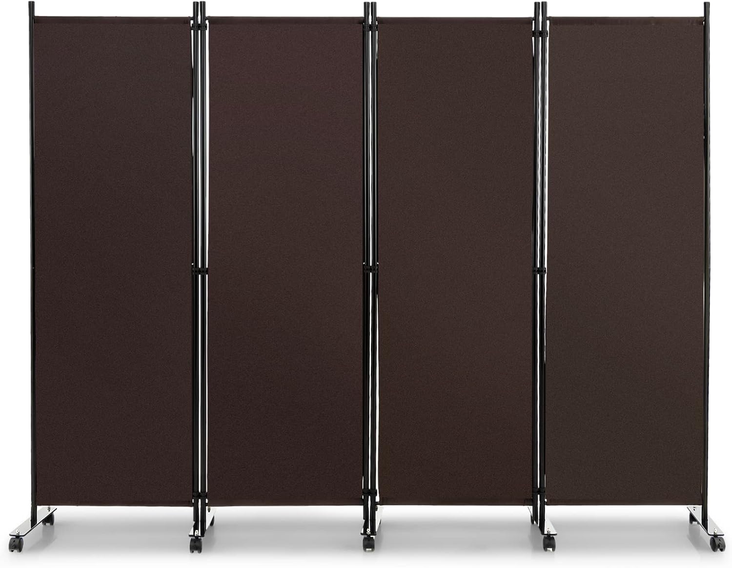 Amazon.com - Giantex 4 Panel Room Divider with Rollers Brown - 5.7Ft ...