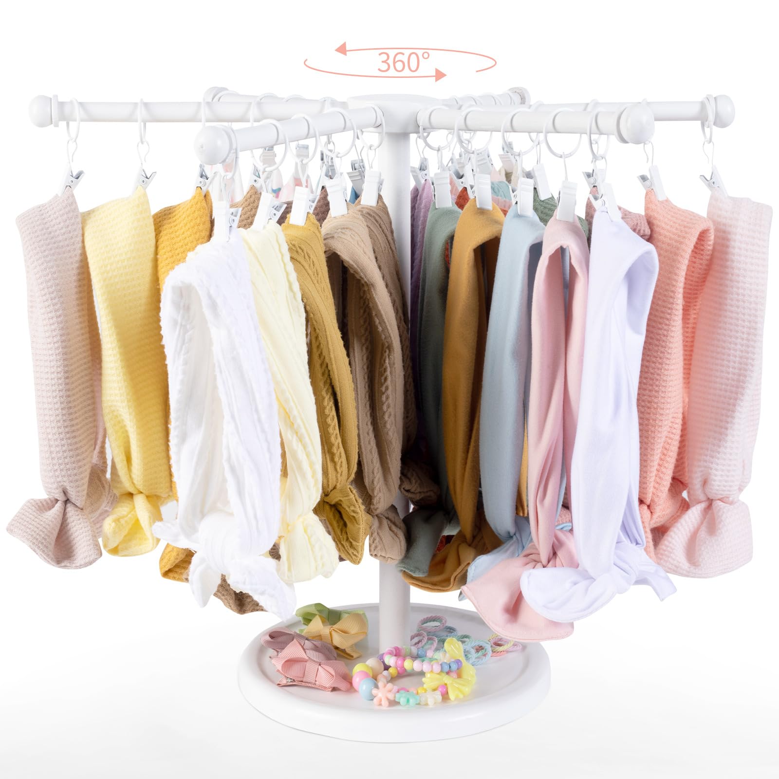 Amazon.com : POVETIRE Headband Holder Bow Organizer for Girls,360 ...