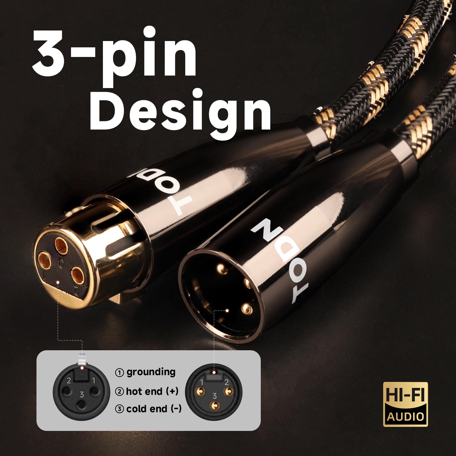 Snapklik.com : TODN Balanced XLR Interconnect Audio Cable Male To ...