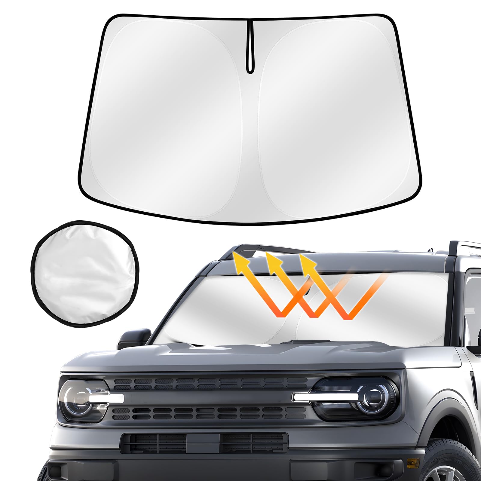 Amazon.com: Windshield Sun Shade for Ford Bronco Sport 2021-2024 2025 ...