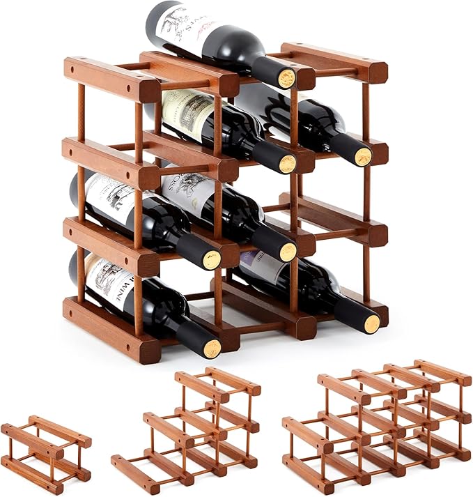 Amazon.com: Juexica 1 Pcs 12 Bottles Wooden Wine Rack for Inside ...