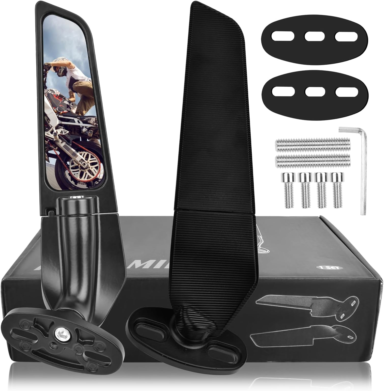 HOGESA Espejo para Moto, Espejo Retrovisor Modificado para Motocicleta ...