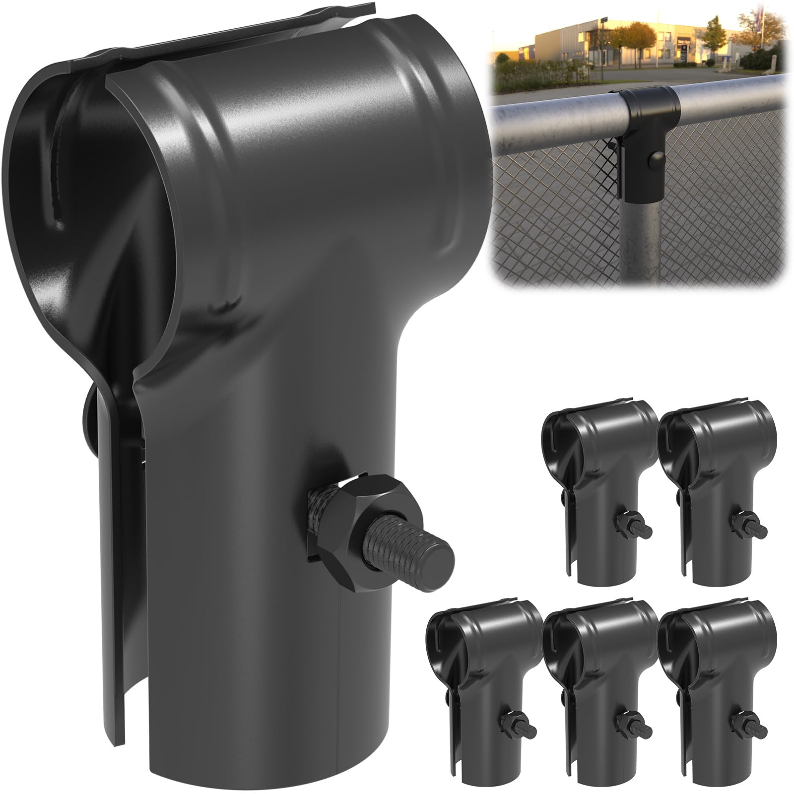 ForoGore 12 Pcs End Rail Clamps T Pipe Clamp for 1-3/8" OD Pipe Chain ...