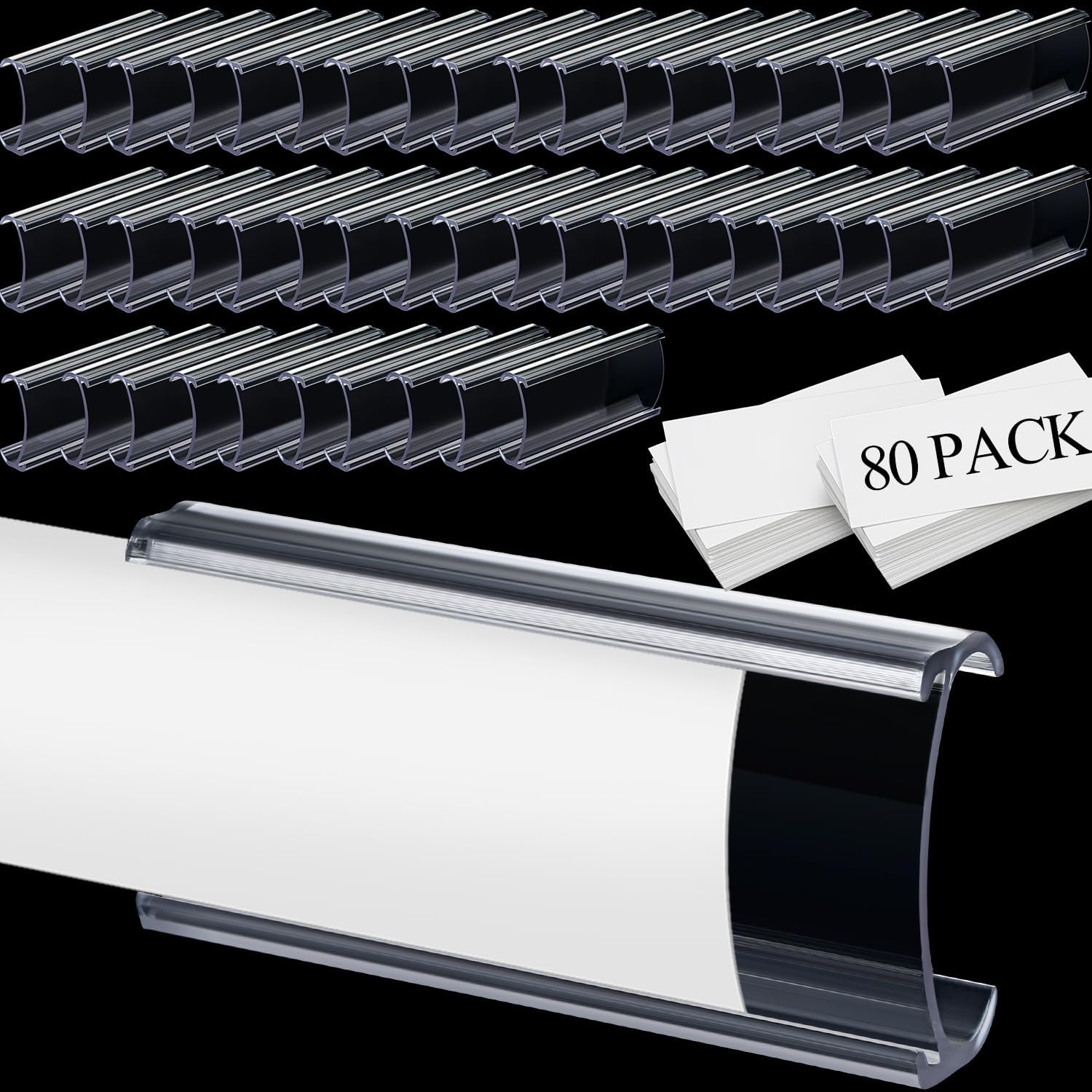 Amazon.com : 80 Packs Plastic Shelf Label Tags Metro Shelf Label ...