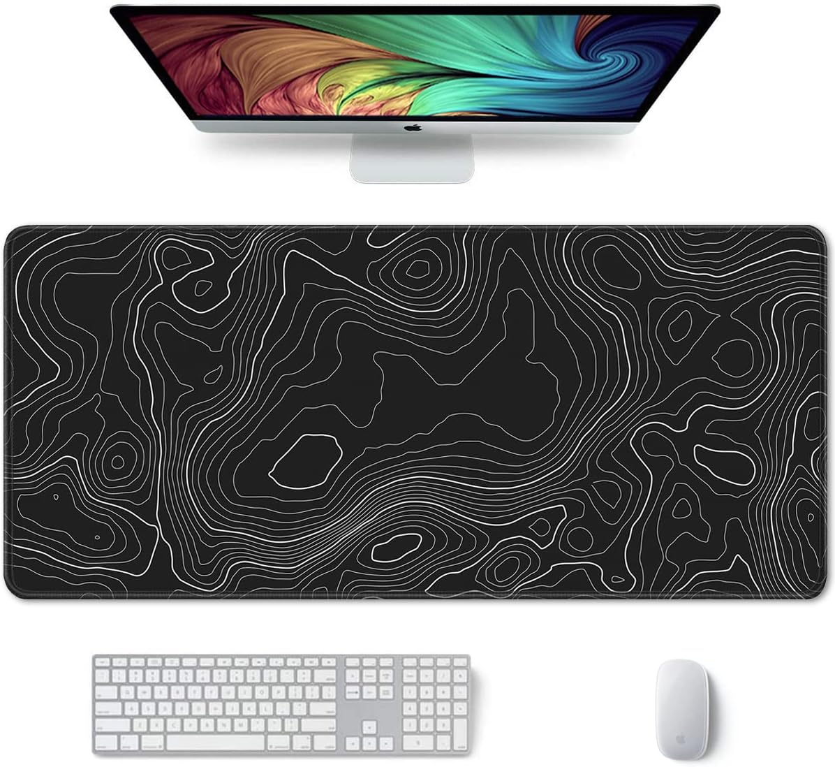 Amazon.com: Canjoy Gaming Mouse Pad, Topographic Contour Mouse Pad 35 ...