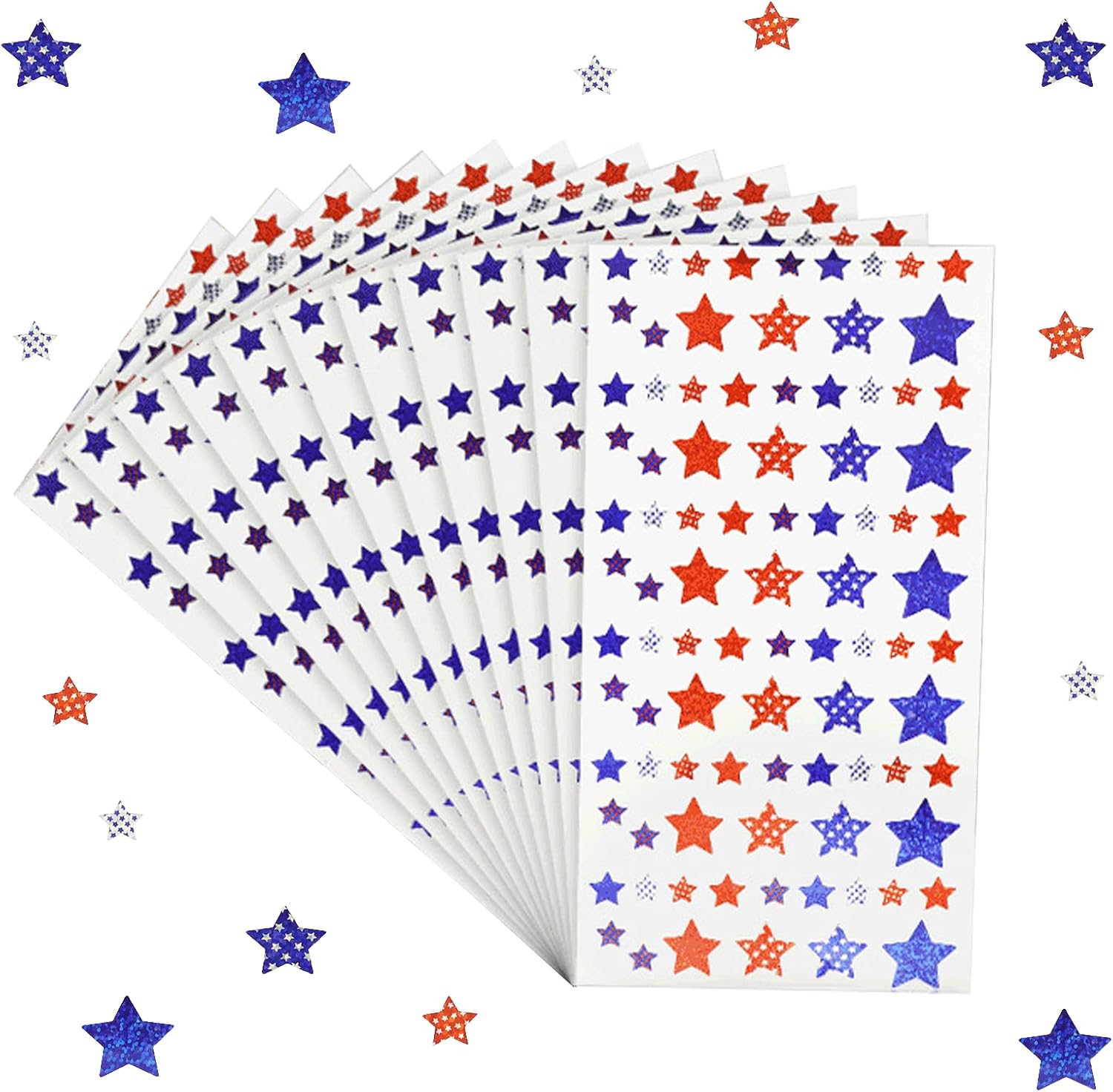 Amazon.com: 900 pcs Laser Patriotic Stickers, 4th of July Label ...