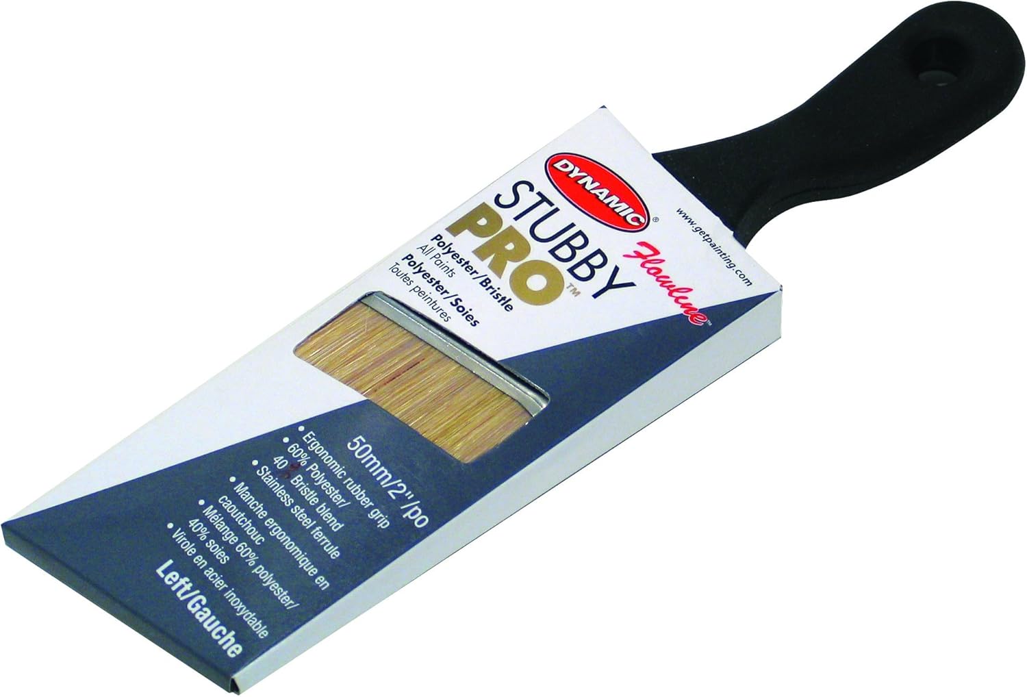 Dynamic HB18725L Flowline Stubby Pro 50mm 2-Inch 60/40 Poly/Bristle ...